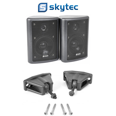 SKYTEC ODS40B Ζεύγος Ηχείων 2 δρόμων 75 Watt με βάσεις σε Μαύρο 100.015 - Elektronikos.gr