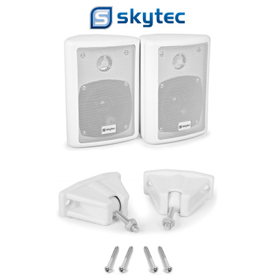 SKYTEC ODS40W Ζεύγος Ηχείων 2 δρόμων 75 Watt με βάσεις σε Άσπρο 100.016 - Elektronikos.gr