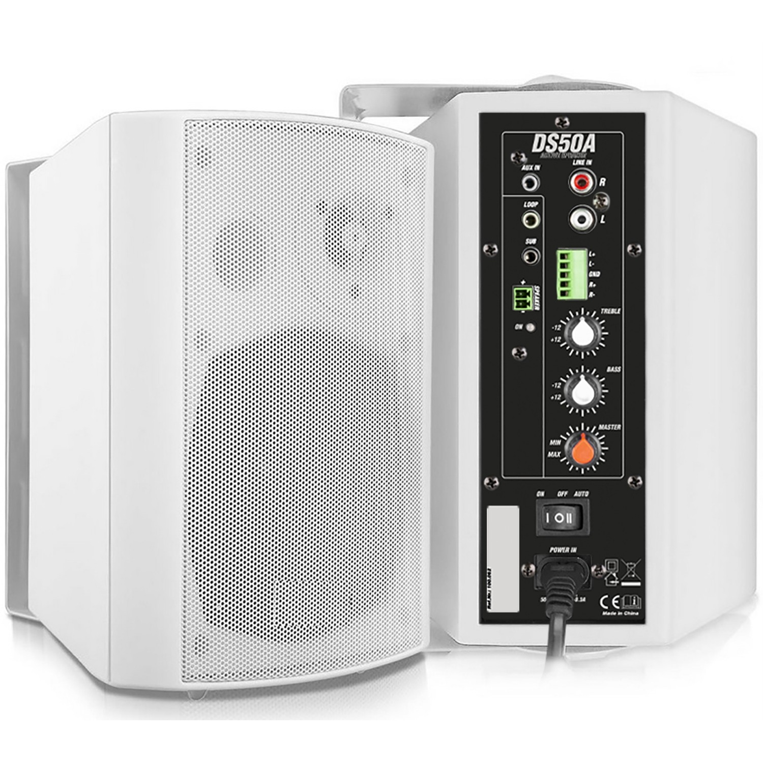 POWER DYNAMICS DS50AW Ζεύγος Αυτοενισχυόμενων ηχείων 5.25" 100 Watt Max ...