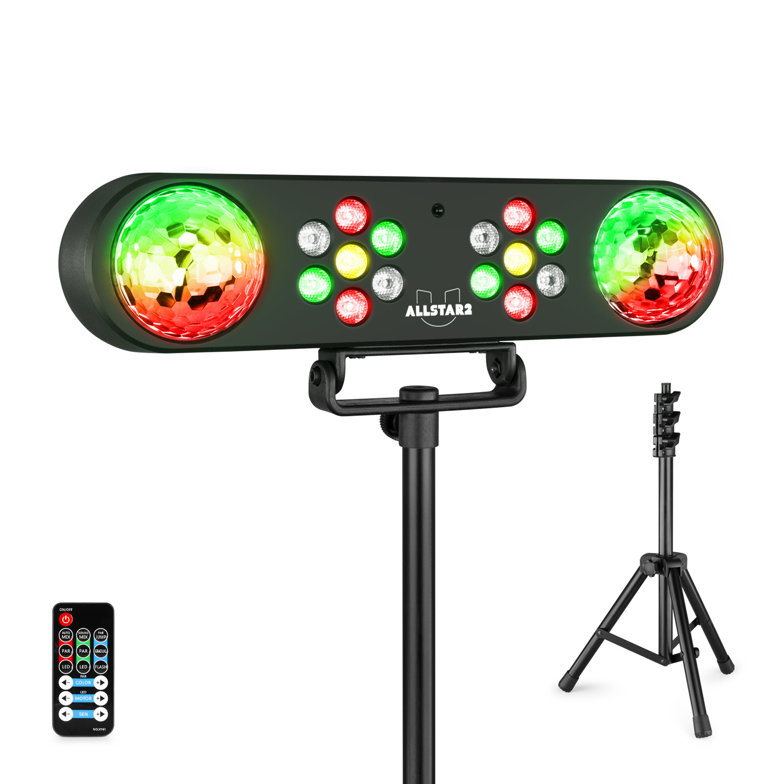 FuZZIX ALLSTAR2 LED Disco Party Bar 2x RGB Par + 2x Jelly με Τρίποδο ...