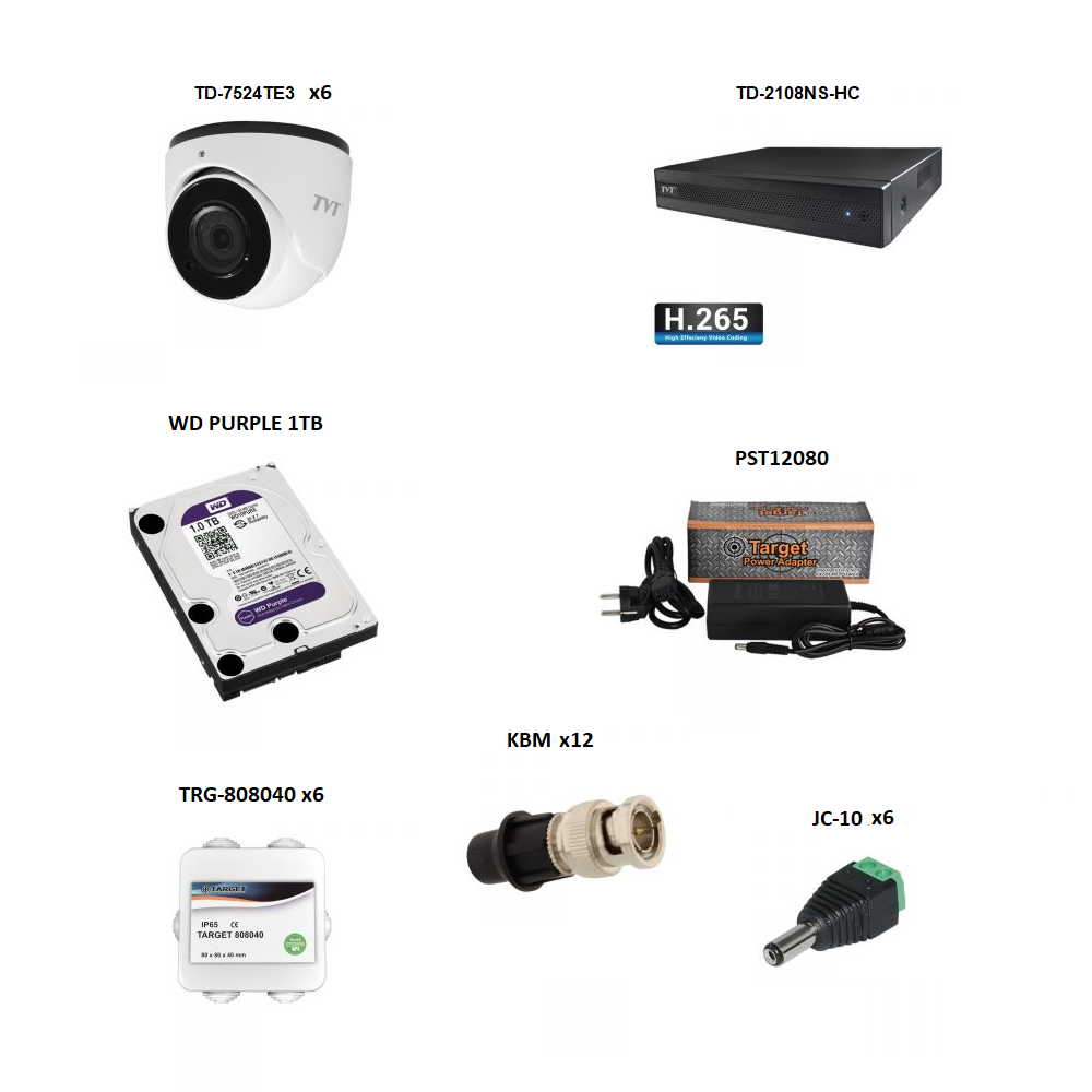 TVT STARTER KIT 1080p με 6 κάμερες - Elektronikos.gr